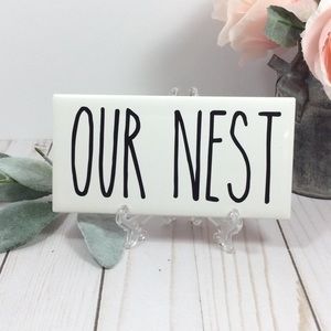 Handmade | Accents | Our Nest Sign Decorative Tile Farmhouse Sign ...